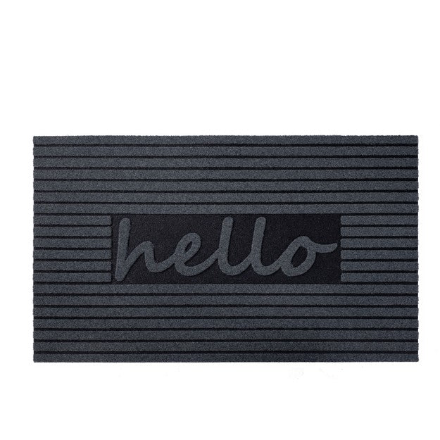 Nicoman Eco Outdoor Embossed Hello Door Mat - Dark Grey, 75 x 44 cm ...