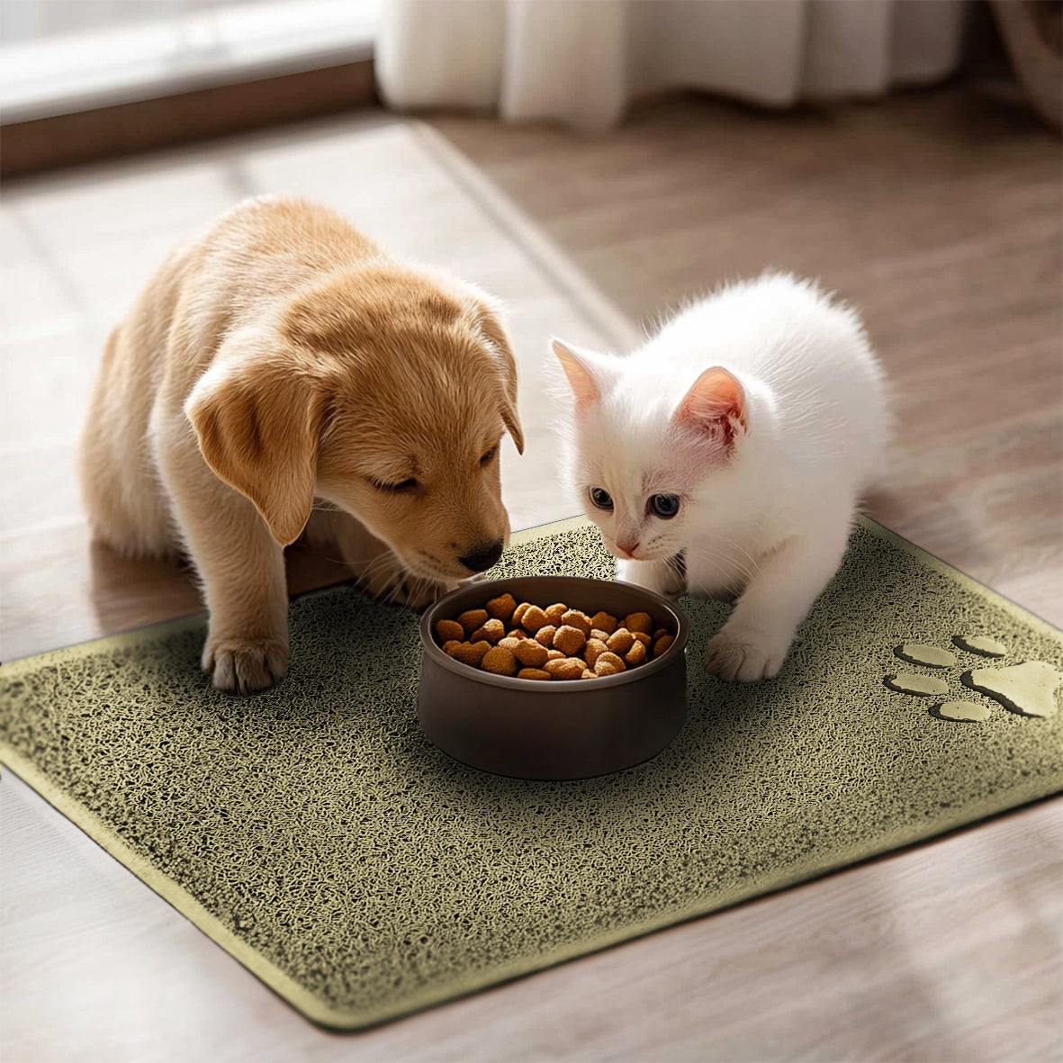 Nicoman Pet Feeding Mat 75cm x 44cm - Mini Paw | Non-Slip & Easy to ...